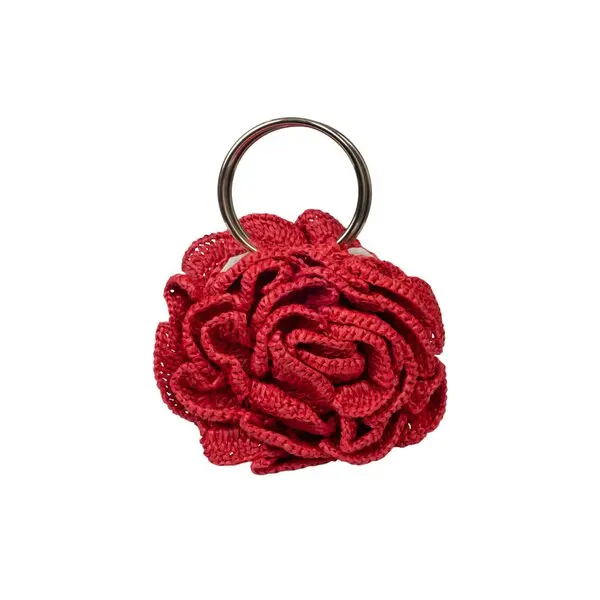 SIBYLLA DELPHICA Handwoven Flower Tote, Rose - Red