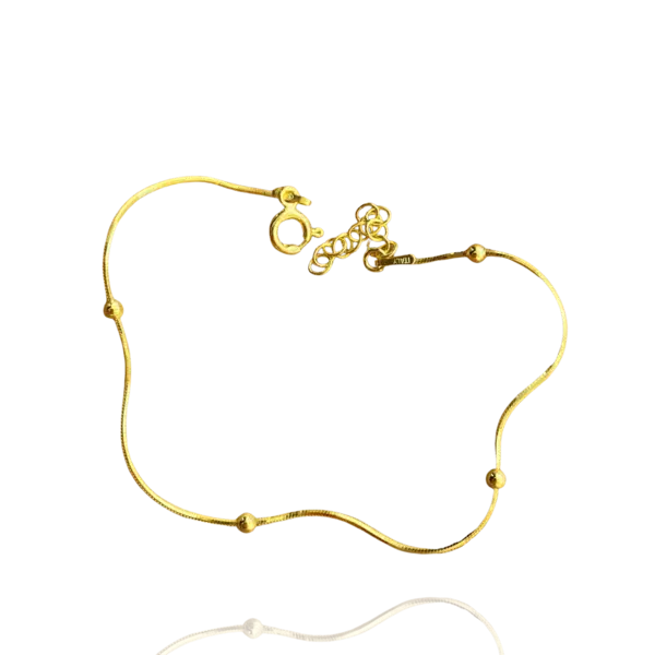 SPERO LONDON Italian Bead Chain Sterling Silver Satellite Bracelet - Gold