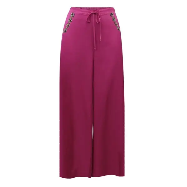 RIVIERA SOIRÉE Bardot Straight-leg Satin Pants