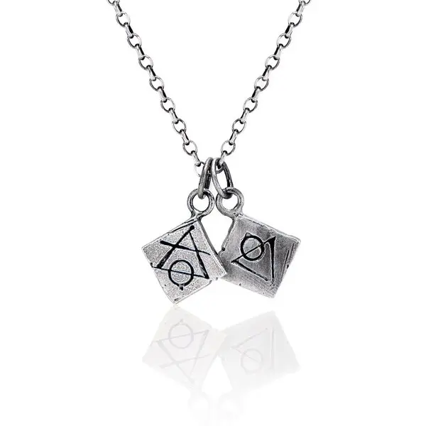 CARTOGRAPHY Grey / Silver Salt Air And Salt Water Alchemy Symbols Sterling Silver Necklace - Grey/silver