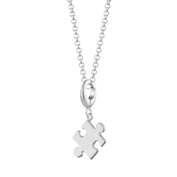 LILY CHARMED Sterling Jigsaw Charm Necklace - Silver