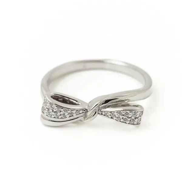 BELINDA JEWELZ Bow Pavé Ring - Silver