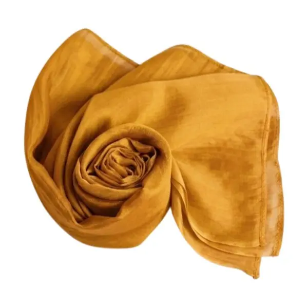 SILK AND BEARS Silk Scarf – Hand-dyed Mulberry Silk Shawl, Wedding & Evening Wrap - Gold
