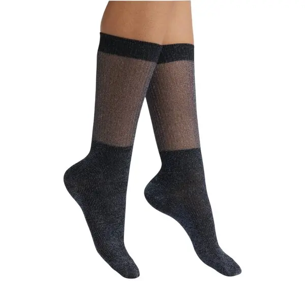 HIGH HEEL JUNGLE BY KATHRYN EISMAN Glitter Dance Socks Navy - Blue