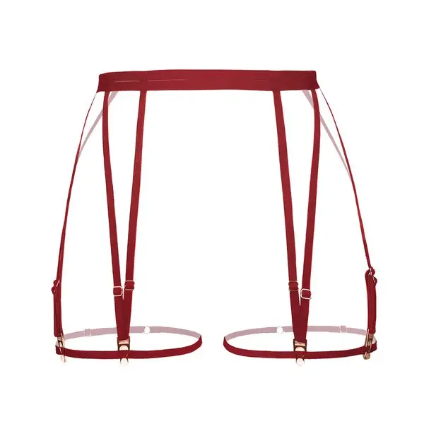 MONIQUE MORIN LINGERIE Frisson Garters Bloodstone - Red