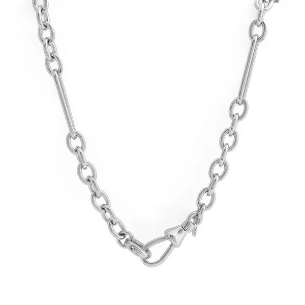 HYE JANE JEWELRY Simone Double Clasp Trombone Chain - Silver