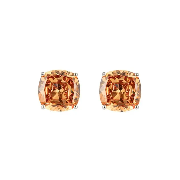Arte Madrid Prism Cushion-cut Clip-on Stud Earrings Citrine - Orange