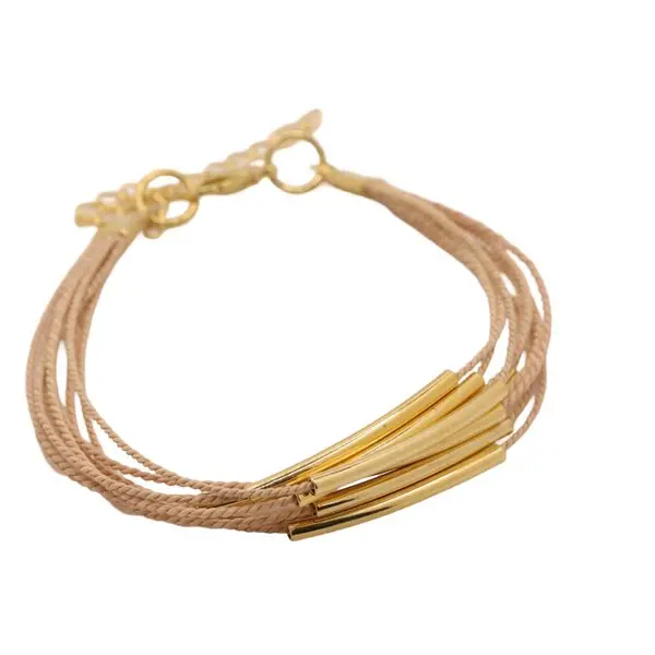 NART NATURE MAKING ART Neutrals / The Eletal Buriti Natural Fiber Bracelet - Gold