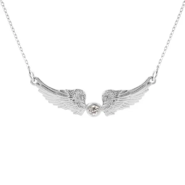 LEE RENEE Guardian Angel Diamond Necklace - Silver