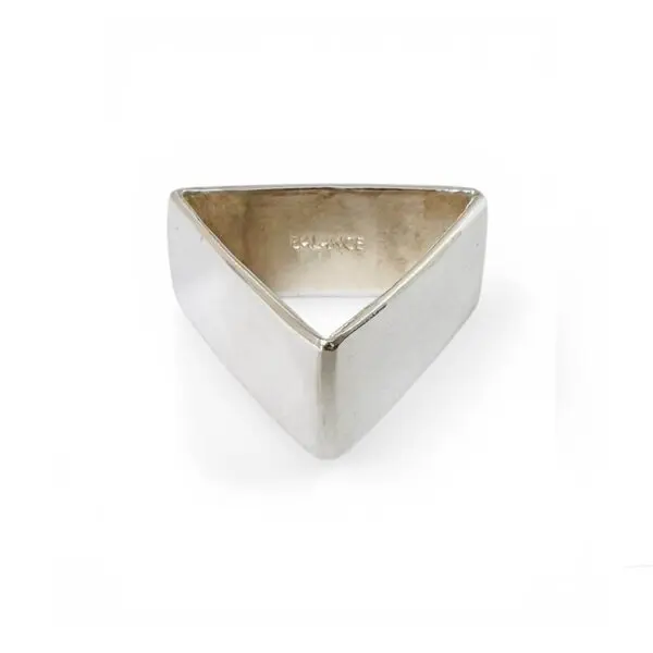 AKI ROC JEWELRY Triangle Balance Ring Eleven Mm| Sterling - Silver