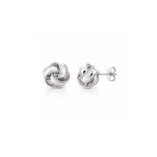 GOLD & HONEY Love Knot Stud Earrings - Silver