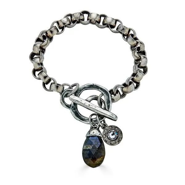 LONI PAUL JEWELRY Labradorite & Crystal Charm Bracelet - Silver
