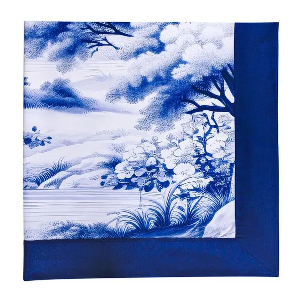 KM HOME COLLECTION Blanc Tablecloth - Blue