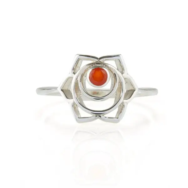 CHARLOTTE'S WEB JEWELLERY Sacral Chakra Ring Carnelian - Silver
