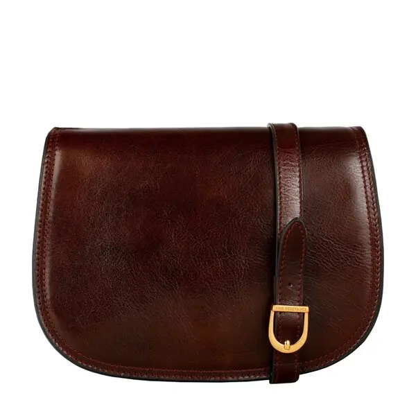 TIME RESISTANCE Leather Cross Body Bag Moonfleet - Brown