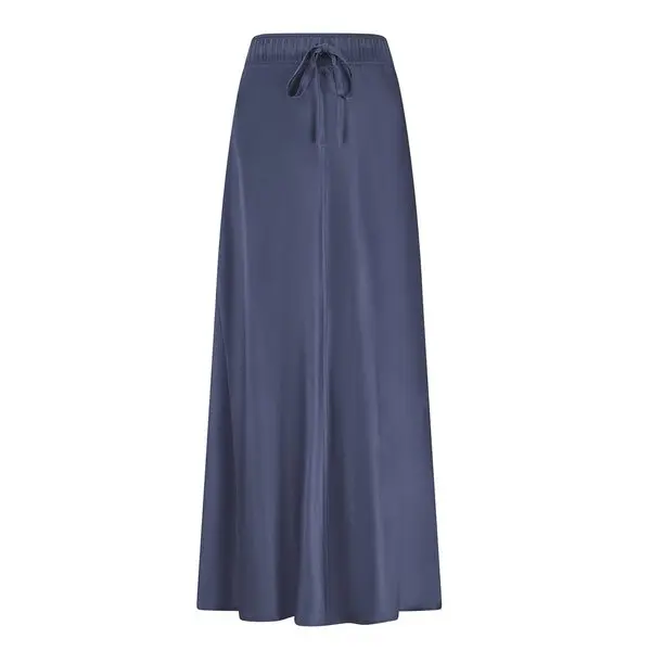 THE SUMMER EDIT Ella Silk Skirt Navy - Blue