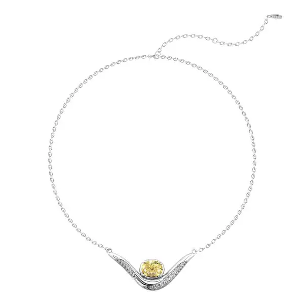 Arte Madrid Sierra Sculpted Pavé Contour Necklace Canary - Yellow