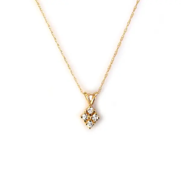 LA KAISER Solid Diamond Love-shield Pendant - Gold