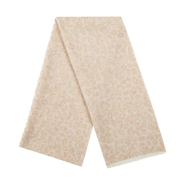 MOHAIR&ANGORA Mohair Shawl Leopard Ecru-beige - White