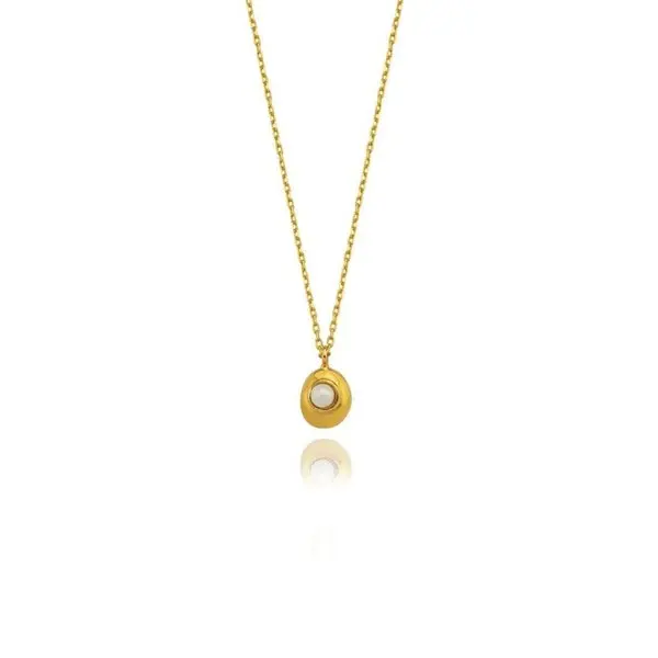 LINYA JEWELLERY Vera Pearl Chain Necklace - Gold