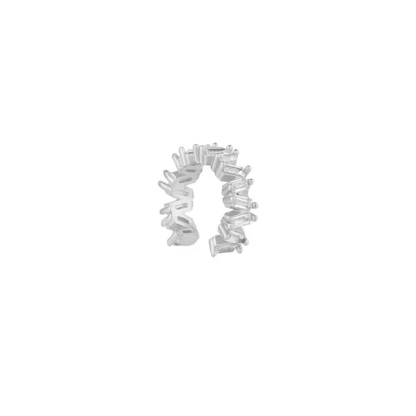 SPERO LONDON Irregular Baguette Ear Cuff No Piercing Sterling Single - Silver