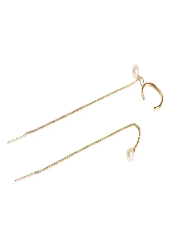 FLORENTIS JEWELLERY Threaded Pearl Earrings - Gold