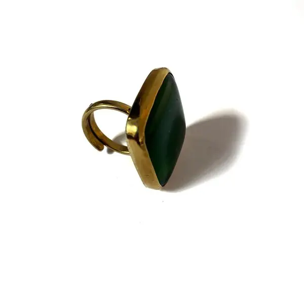 LALA SALAMA Wazi Square Ring - Green