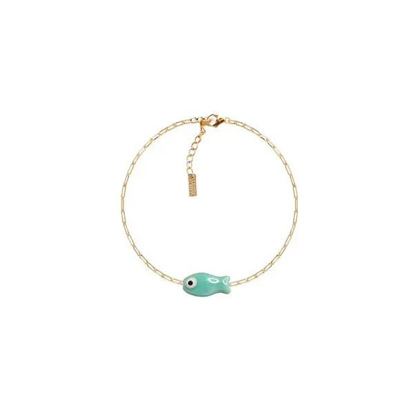 ADRIANA PAPPAS DESIGNS Fishy Chain Bracelet -turquoise - Blue
