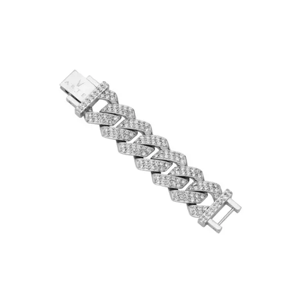 Arte Madrid Pet It On Angular Cuban Chain Choker Necklace Extender - White