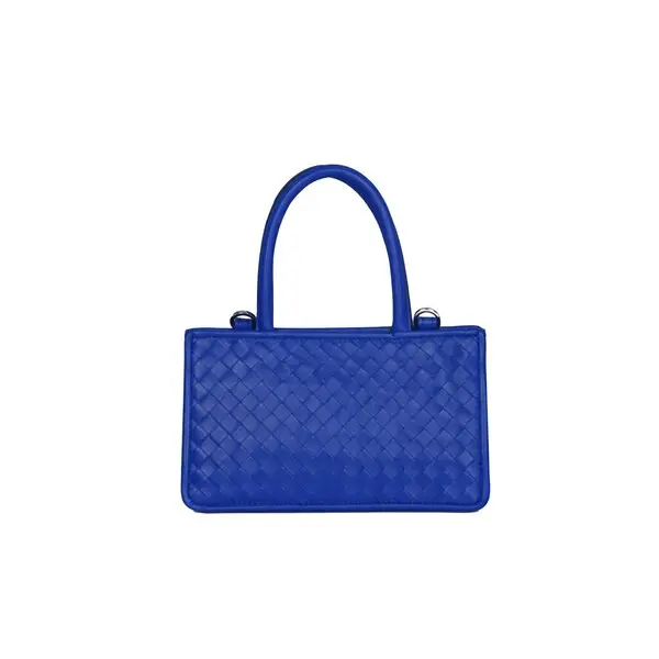 F3ROG BY RANA Cobalt Woven Leather Crossbody Piraye Bag - Blue
