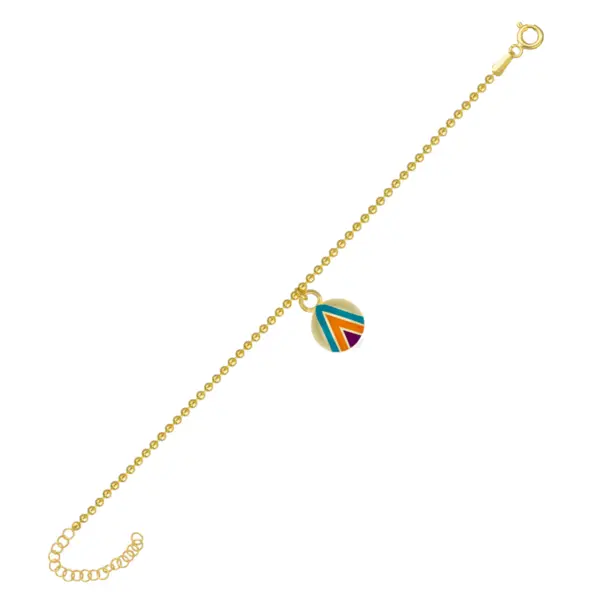 SPERO LONDON Ladybug Enamel Bracelet With Silver Sterling Beaded Chain - Gold
