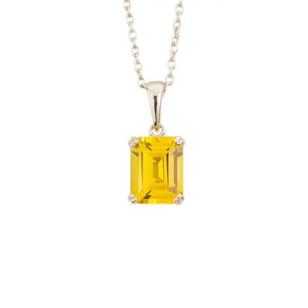 JUVETTI  White / Yellow Thamani White Gold Pendant Necklace In Yellow Sapphire - White/yellow