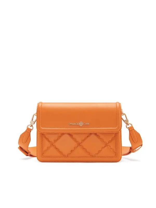 ORANGE CUBE Mosaic Compact Messenger Bag - Orange