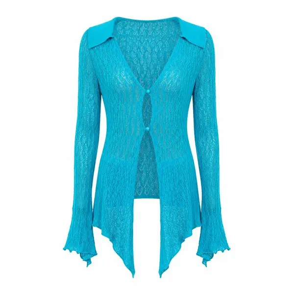 Carmen Says Saint Knit Maxi Top With V-neckline And Flared Sleeves