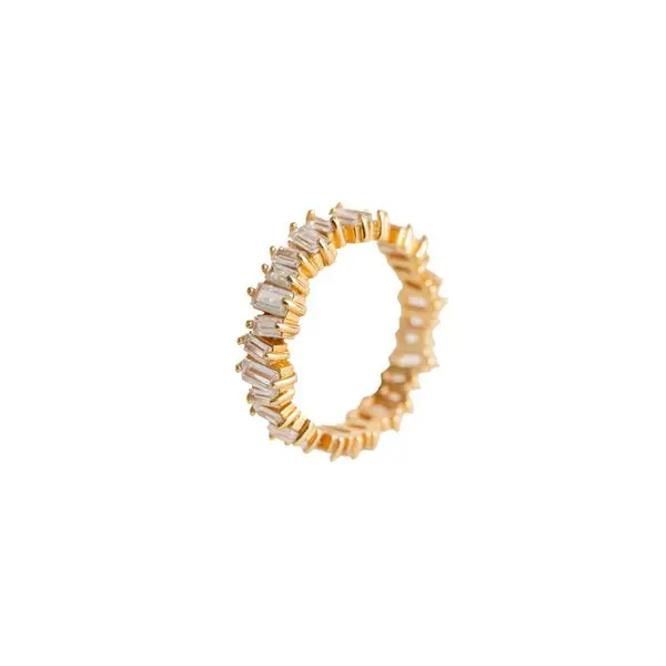 CLAIRE HILL DESIGNS Sparkly Baguette Eternity Ring - Gold