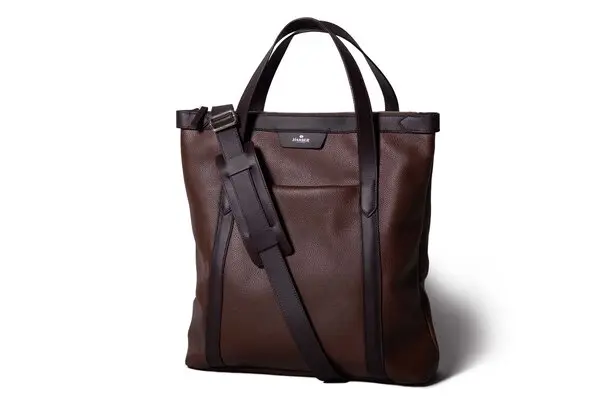 HARBER LONDON Leather Tote Bag Brown - Black/brown
