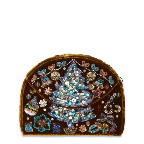 SIMITRI Brown / Blue Forever Ugly Christmas Half Moon Bag - Brown/blue