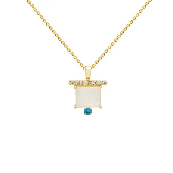 LAVANI JEWELS Blue / White White & Blue Clarité Necklace - Blue/white