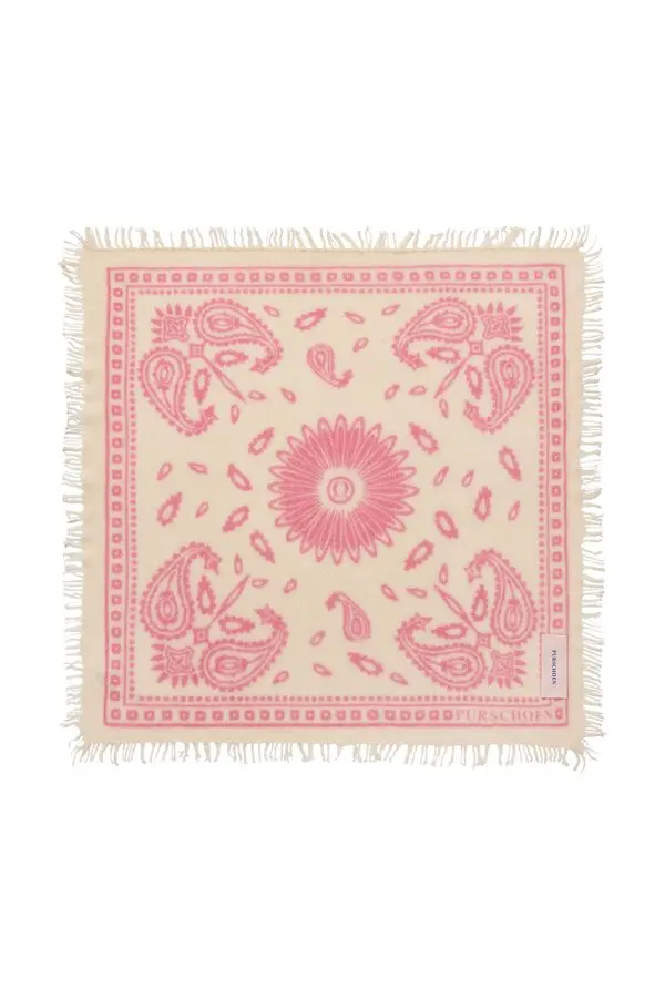 PURSCHOEN Bandana Scarf -pink - White