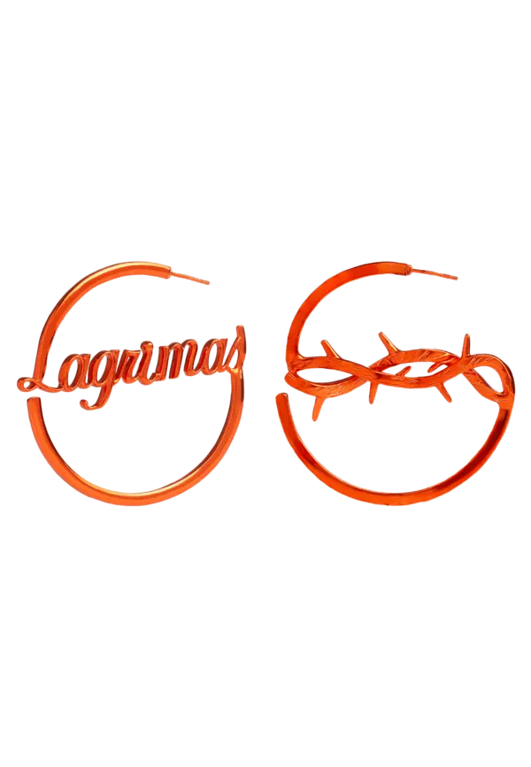 LAVANI JEWELS Lágrimas Hoops - Orange