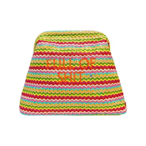LILLY LOVES Rainbow Full Of Shit Straw Clutch - Orange