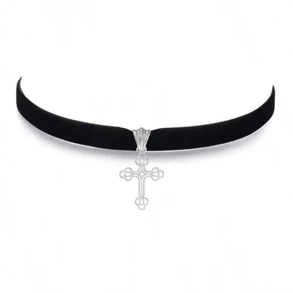LENI JAMES The Mini Billie Cross Choker - Silver