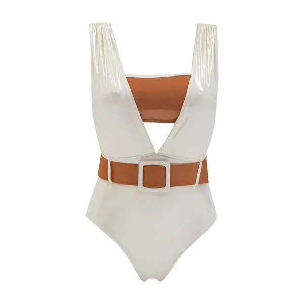 AULALA PARIS Twilight-nightfall Shiny Ensemble Swimsuit - White