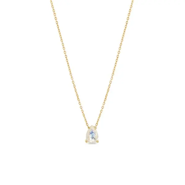 SALLY SKOUFIS Pure Droplet Necklace Petite Natural Moonstone In 18k Vermeil - Gold