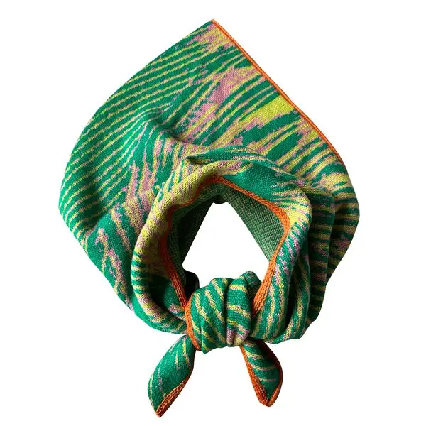 ESSIEN & EMRE Triangle Scarf Pattern Orange Medium - Green
