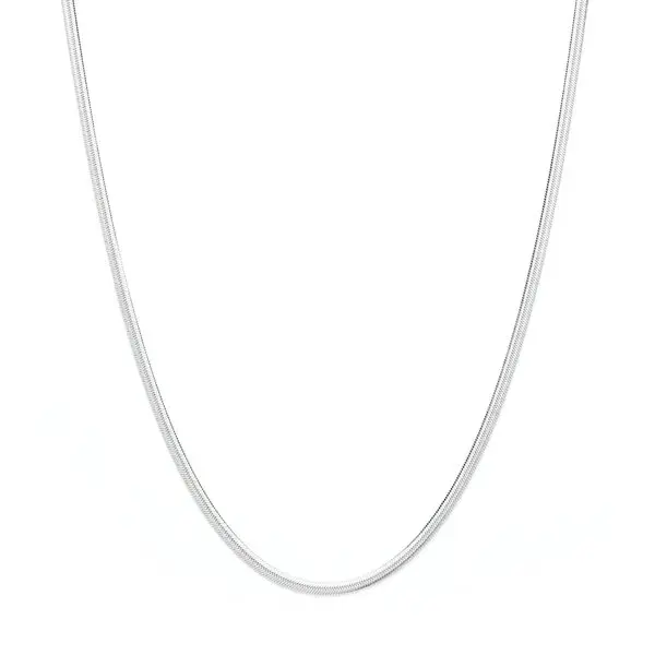 SEVEN SAINTS Herringbone Chain Necklace, White Rhodium Over Sterling - Silver