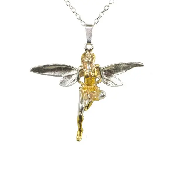 SIMON KEMP JEWELLERS Fairy With Attitude Pendant Eighteen Carat Gold On Solid Sterling - Silver