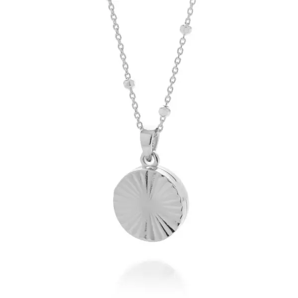 NELLOU JEWELLERY Aura Round Locket Necklace Sterling - Silver