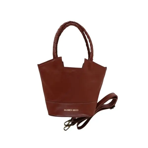 LAUREN REED CO Mini Handbag With Braided Straps - Brown