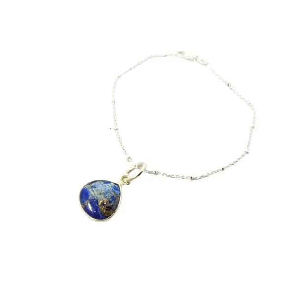HARFI Blue / Silver Natural Blue Sapphire September Birthstone Sterling Silver Gemstone Bracelet - Blue/silver